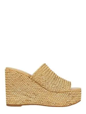 Steve Madden Cassi Woven Wedge Platform Sandals - Neutral