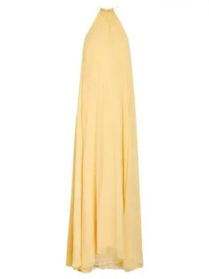 DELOS Luna Draped Silk-georgette Maxi Dress - Gold