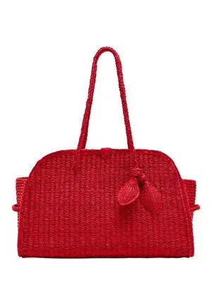 Jacquemus Le Turismo Raffia Tote Bag - Red