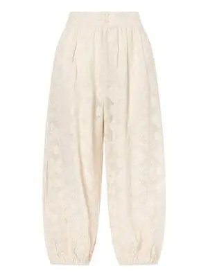 Alix Of Bohemia Margot Tetris Cotton-lace Tapered Pants - Neutrals
