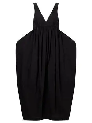RÓHE Open-back Cotton-blend Maxi Dress - Black