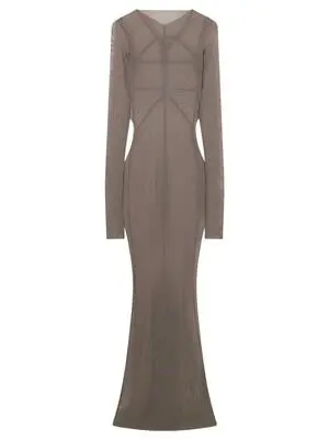 Rick Owens Temple Stretch Tulle Gown - Gray