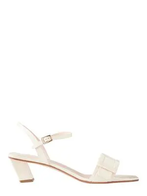 ROGER VIVIER Roger Vivier Belle Vivier Buckled Patent Leather Sandals Neutrals