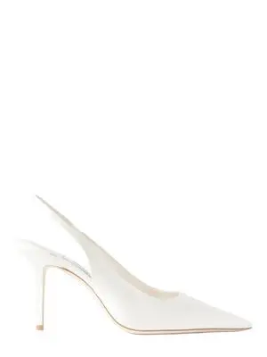 JIMMY CHOO Love 85 Satin Slingback Pumps - Neutrals