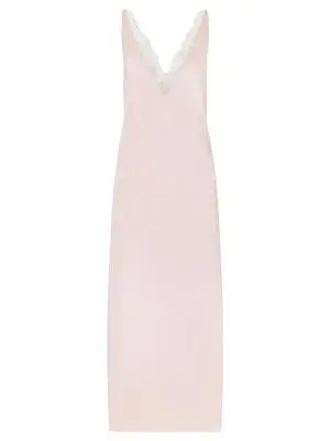 Stella McCartney Lace-trimmed Satin Midi Dress - Pink