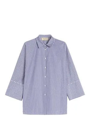 Max Mara Cotton Striped Shirt - Blue