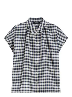 Max Mara Cotton-blend Checkered Shirt - Blue