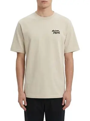 Maison Kitsuné Cotton T-shirt With Logo Beige