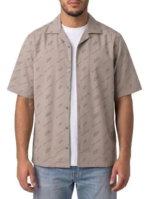 Off-White Viscose Shirt With Logo - Grey