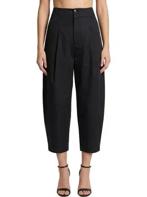 Soeur Delay Organic Cotton And Linen Trousers - Black
