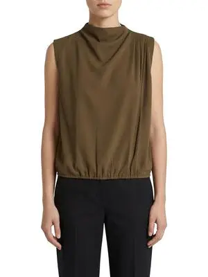 Soeur Sleeveless Draped Top - Beige