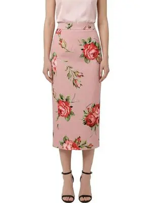 Dolce & Gabbana Floral Print Pencil Skirt - Pink
