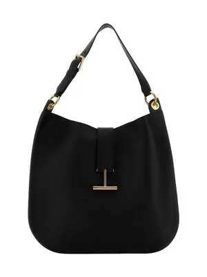 TOM FORD Leather Shoulder Bag - Black