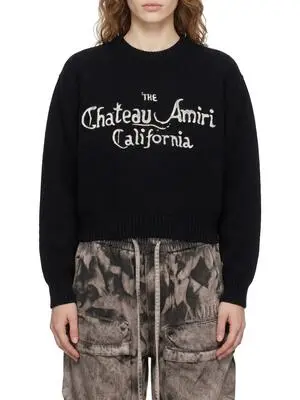 Amiri Cotton Blend Crewneck Sweater - Black