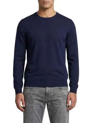 ROBERTO COLLINA Cotton Crew Neck Pullover - Navy