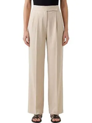 Etro Palazzo Trousers In Viscose - Ivory