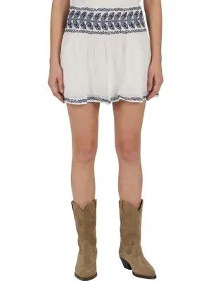 Isabel Marant Étoile Embroidered Mini Skirt - Ecru