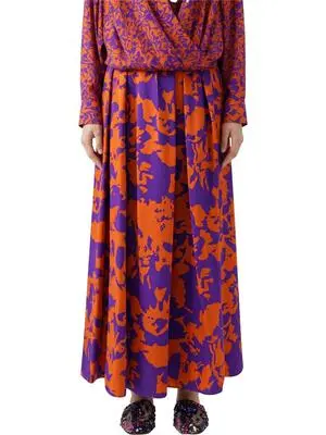 Dries Van Noten Printed Skirt - Orange