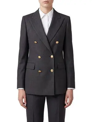 Tagliatore Double-breasted Viscose Blend Blazer - Black