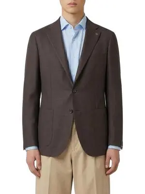 Tagliatore Wool And Cashmere Single-breasted Blazer Brown