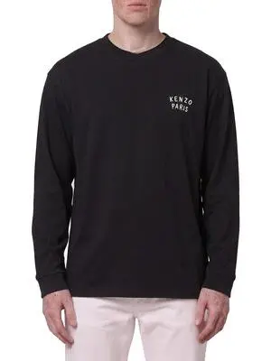Kenzo Cotton T-shirt With Fiore Print - Black