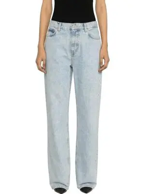 Wardrobe.NYC Straight Leg Jeans - Blue