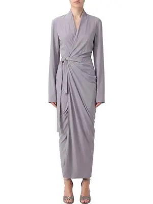 Rick Owens Asymmetrical Draped Midi Dress - Grey