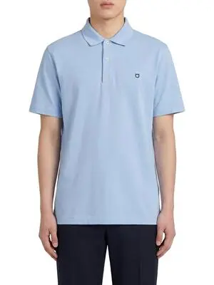 FERRAGAMO Cotton Polo With Gancini Logo - Denim