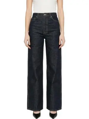 Khaite High Rise Wide Leg Jeans - Blue