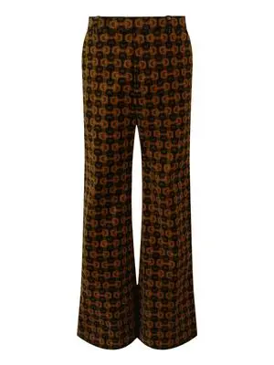 GUCCI Horsebit Print Flared Leg Trousers