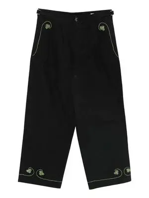 BODE Embroidered Trousers - Black