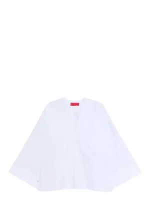 THELATEST V-neck Cotton Blouse - Blue