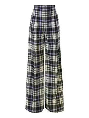 Carolina Herrera Wide-leg Marisol Plaid Pants - Black