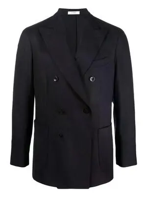 Boglioli Double-breasted Pinstripe Blazer - Blue