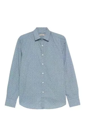Canali Floral Cotton Shirt - Blue