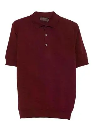 FILIPPO DE LAURENTIIS Patterned Polo Shirt Red