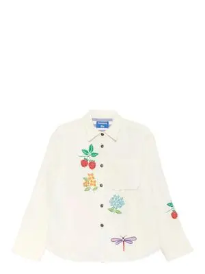 SUSANNA BLU Embroidered Button Jacket - Neutrals