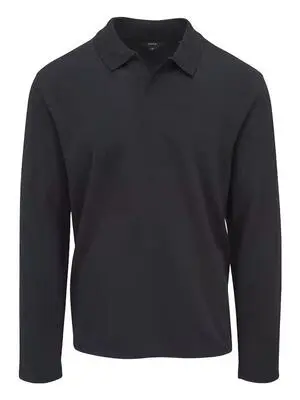 Vince Spring Wovens Long-sleeve Knitted Polo Shirt - Blue