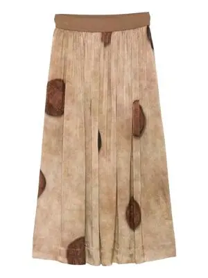 UMA WANG Gillian Spot-print Midi Skirt - Neutrals