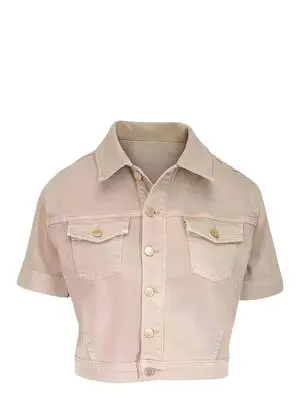 L'Agence Kristie Cropped Overshirt - Neutrals