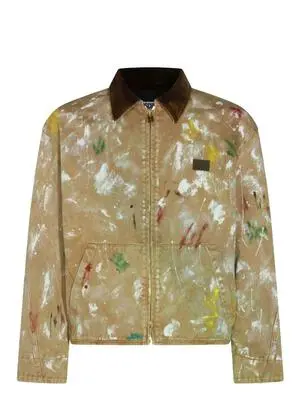 Moschino Paint-splash Corduroy-collar Jacket - Neutrals
