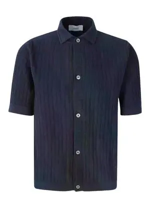 LARDINI Buttoned Ribbed Shirt - Blue