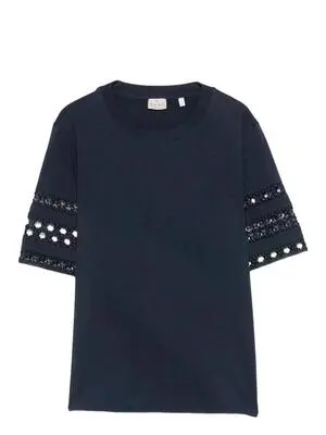 EMME Embellished Short Sleeve T-shirt - Blue