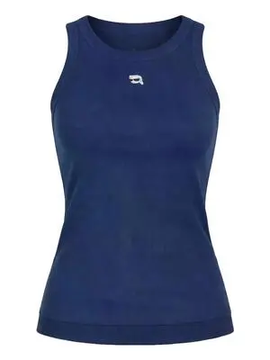 Karl Lagerfeld Ikon Ribbed Tank Top - Blue