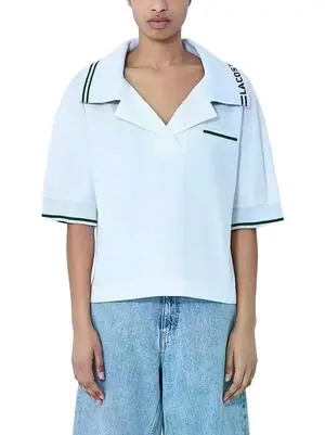 Lacoste Short-sleeve T-shirt With Wide-collar - White