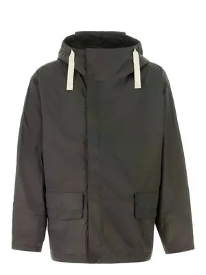 Nanamica Drawstring Hooded Flap-pocket Jacket - Grey
