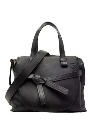 Loewe 2018 Small Leather Gate Top Handle Satchel - Black