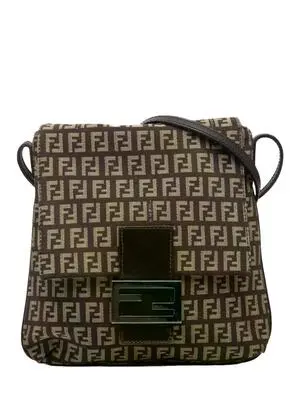 Fendi 2000-2010 Zucchino Canvas Crossbody Bag - Brown