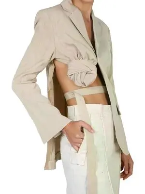 Jacquemus Baccala Knotted Jacket - Neutrals