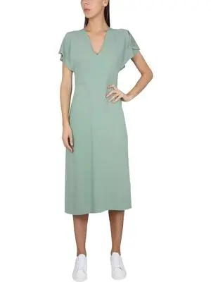 BOSS V-neck Midi Dress - Green